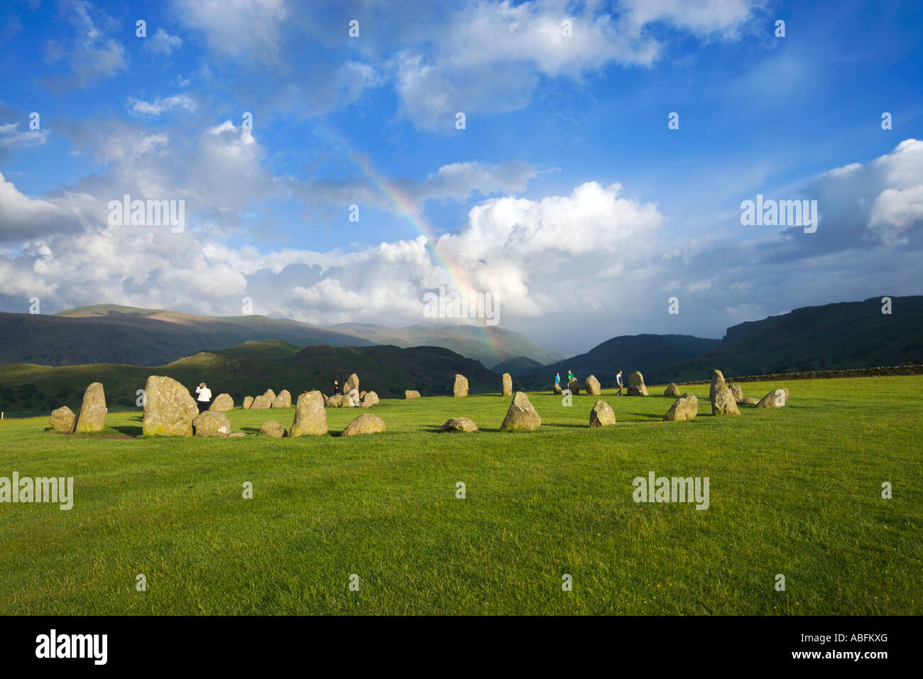Rainbow over Castlerigg Stone Circle, An Ancient Stone Age Pagan ...