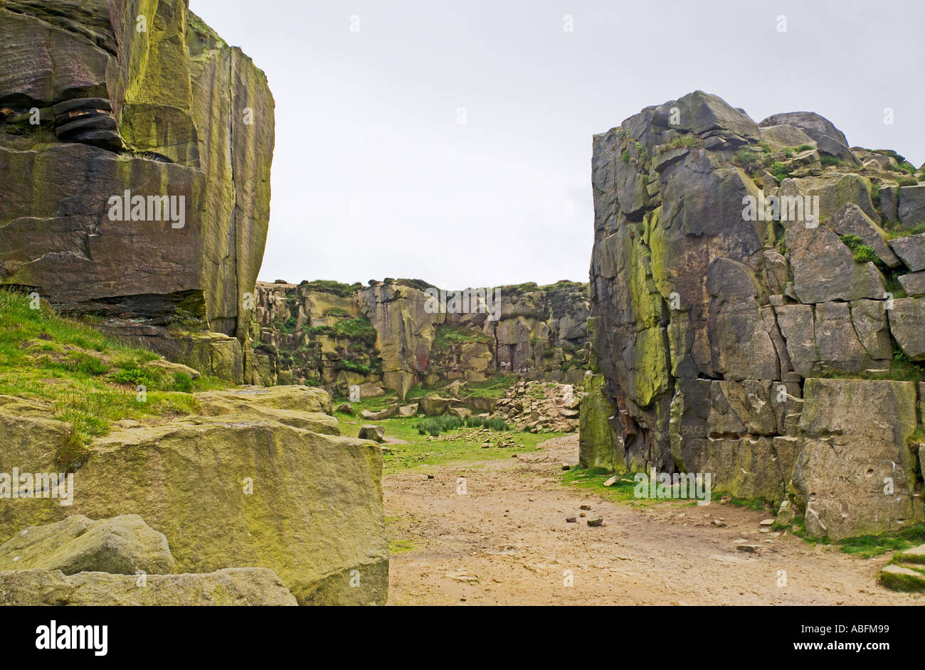 Cow and calf rocks on Ilkley Moor West Yorkshire England Stock Photo ...