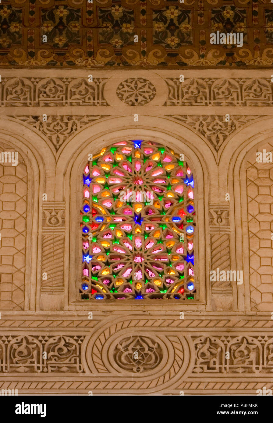 Stained glass window Palais de la Bahia Marrakech Morocco Stock Photo ...