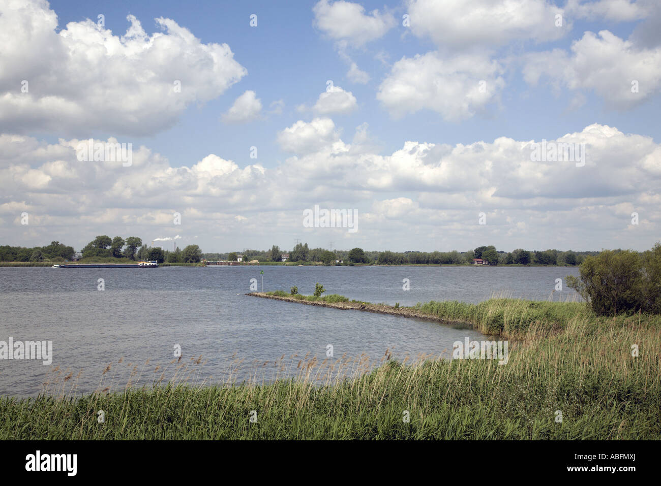 River Nieuwe Merwede with groin, Holland Stock Photo - Alamy