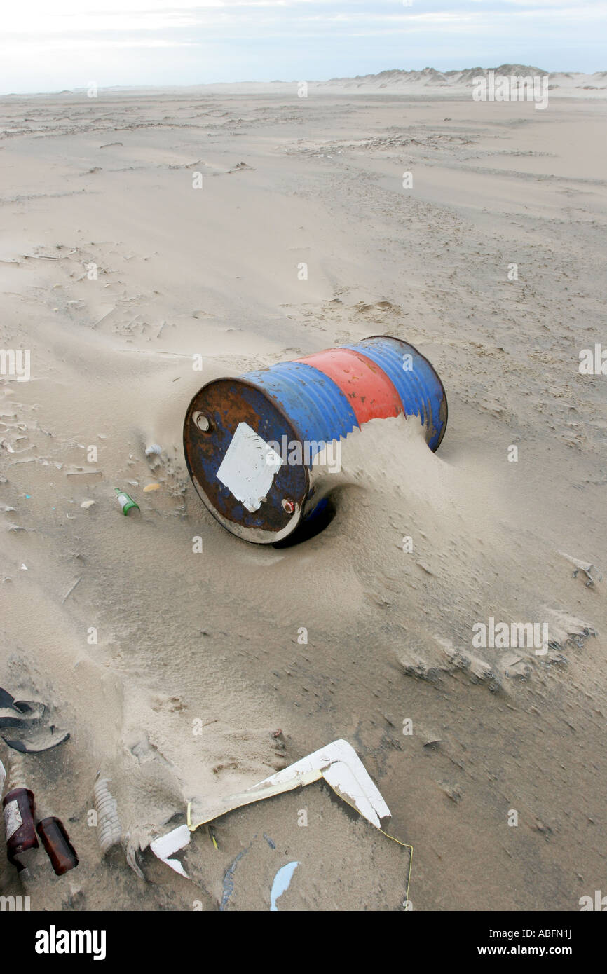 South padre island national seashore pollution garbage trash barrel ...