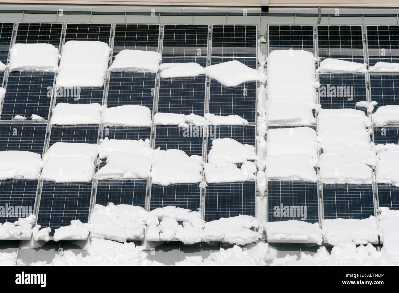 solar panel snow covered Stock Photo - Alamy