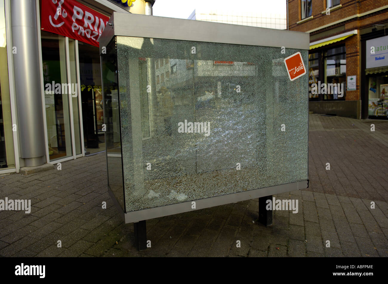street urban damage display cabinet glass broken smashed ruined ...