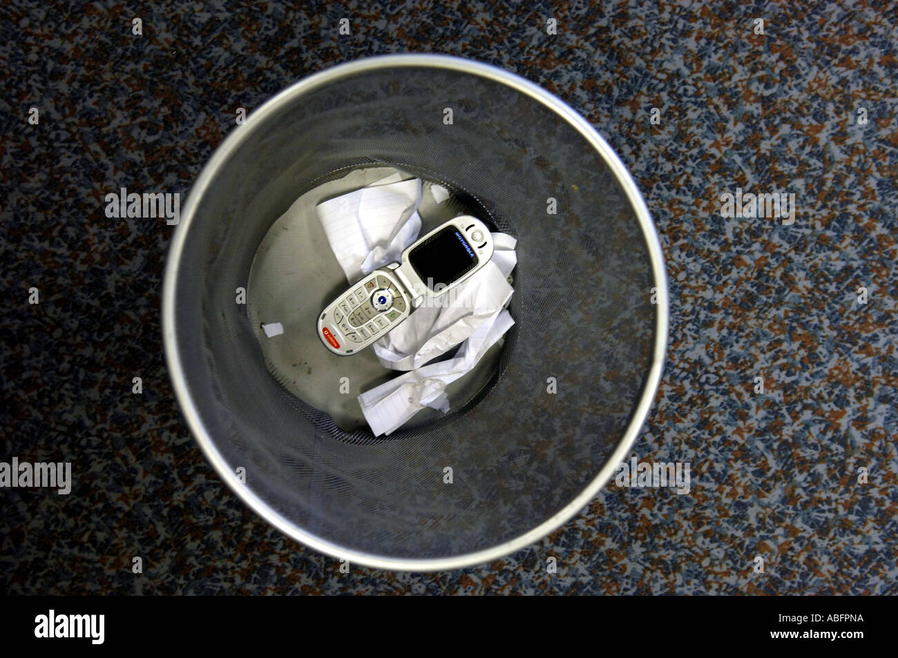 mobile phone cellphone cellular technology broken ruined binned bin ...