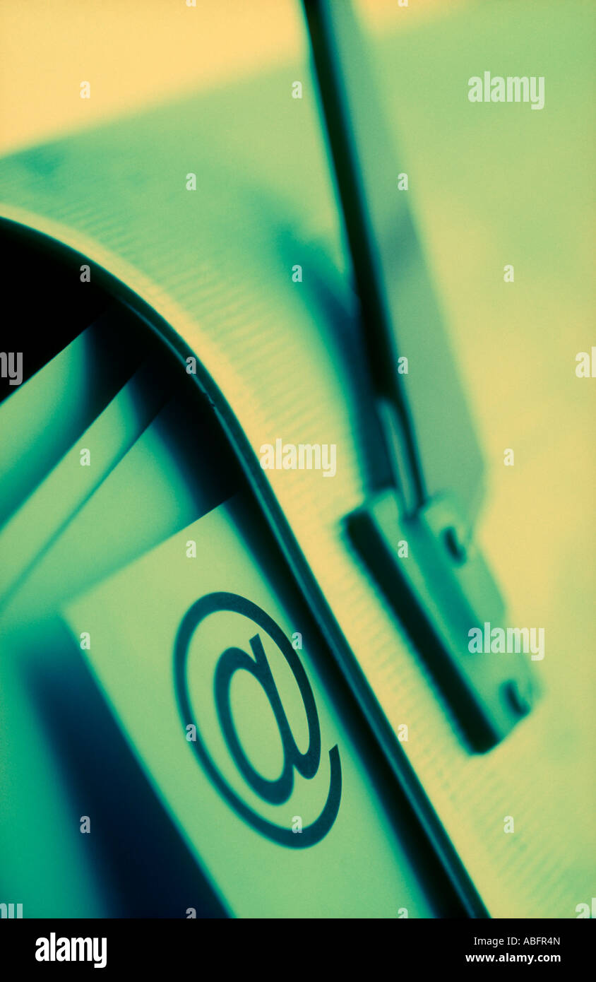 AT SIGN IN A MAIL BOX Stock Photo - Alamy