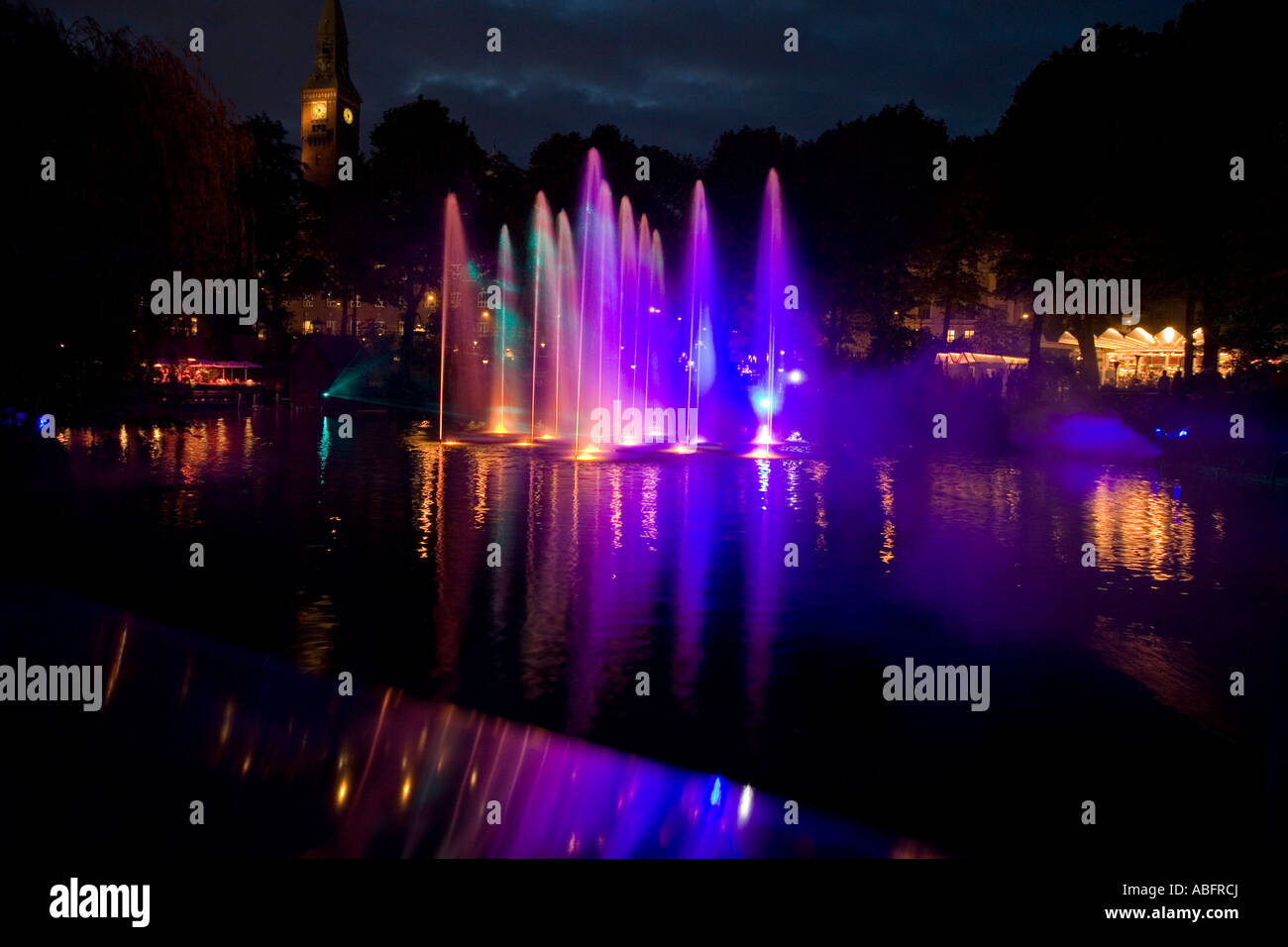 Laser and Fountain Show Stock Photo - Alamy