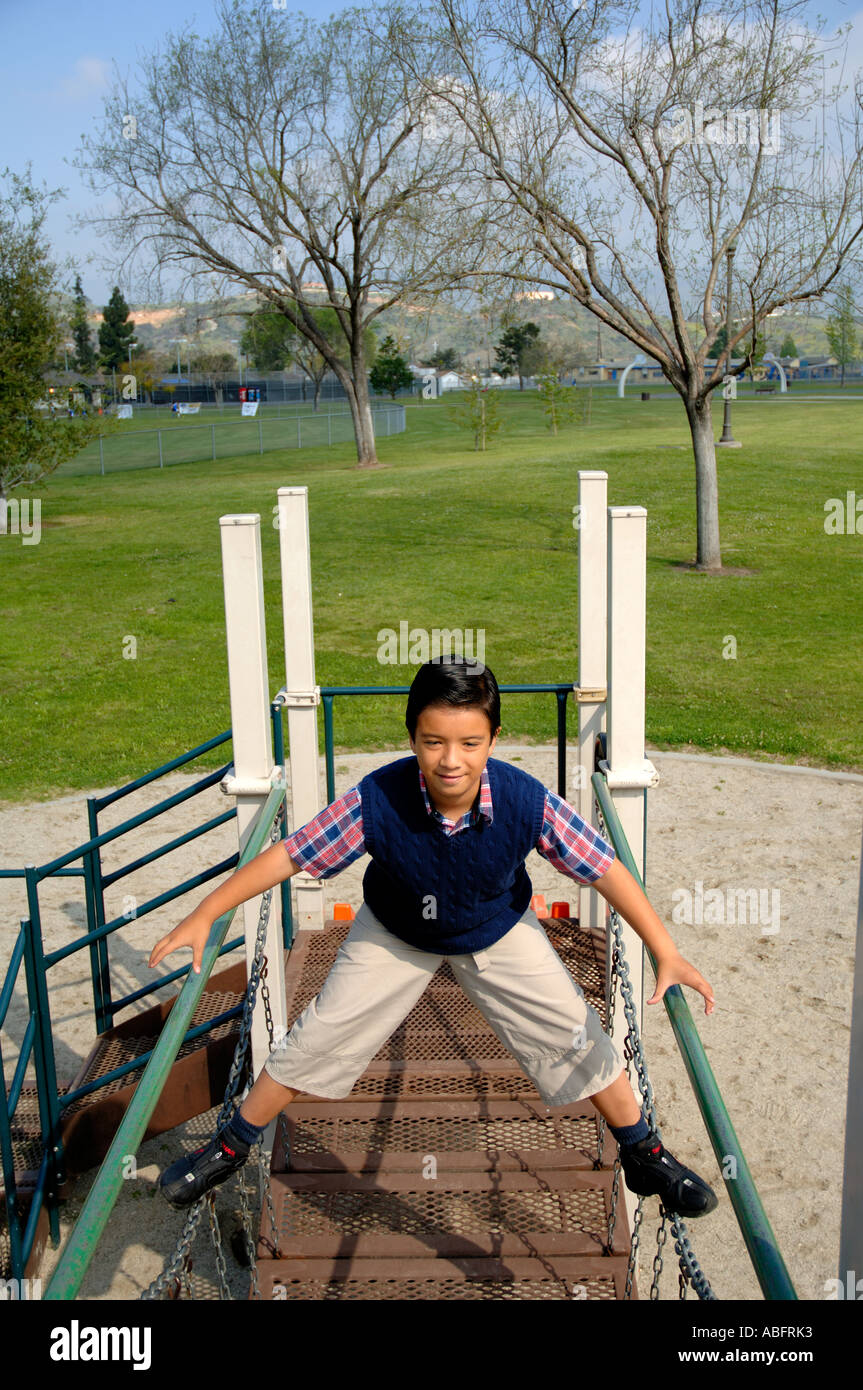 Playing active activity 8 10 years old kid vertical hi-res stock ...