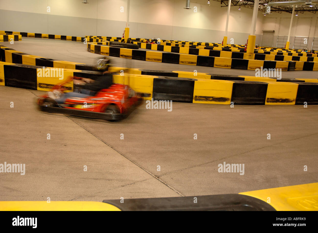 Indoor kart racing circuit Stock Photo - Alamy