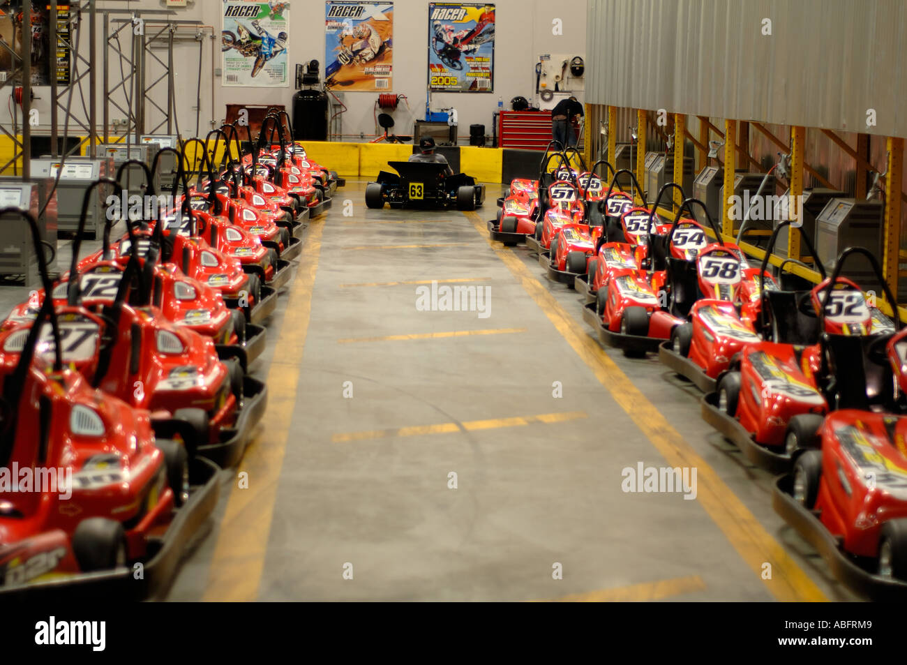 Indoor kart racing circuit Stock Photo - Alamy
