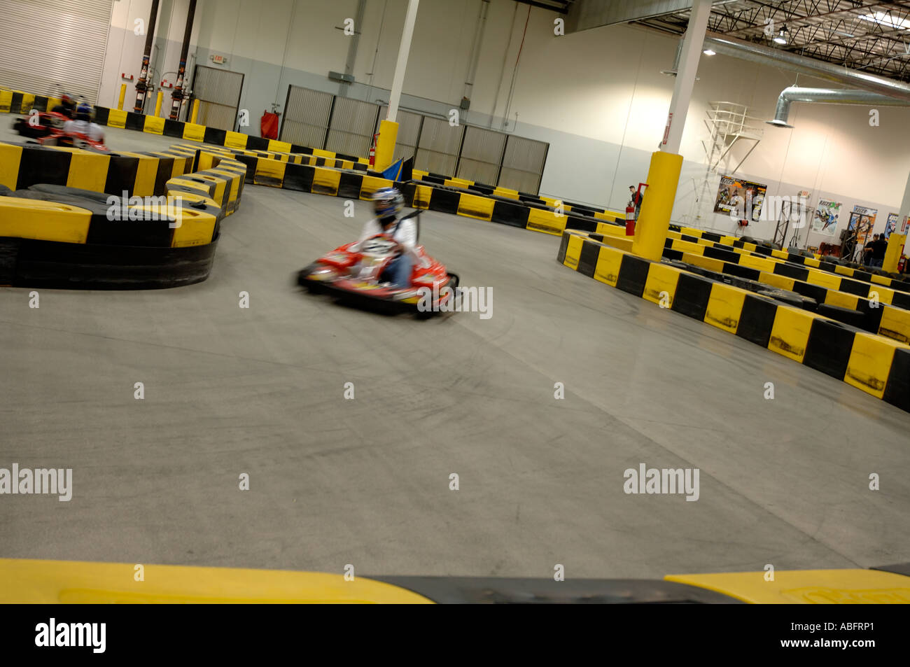 Indoor kart racing circuit Stock Photo - Alamy