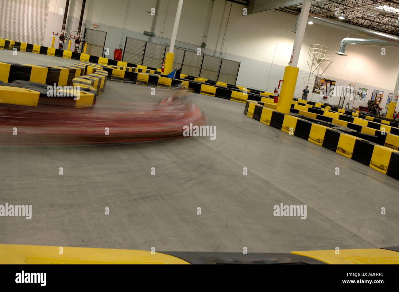 Indoor kart racing circuit Stock Photo - Alamy
