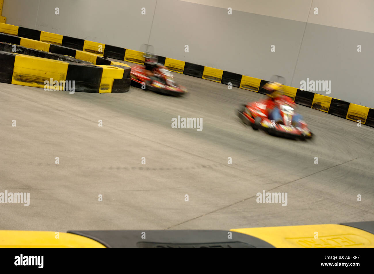 Indoor kart racing circuit Stock Photo - Alamy