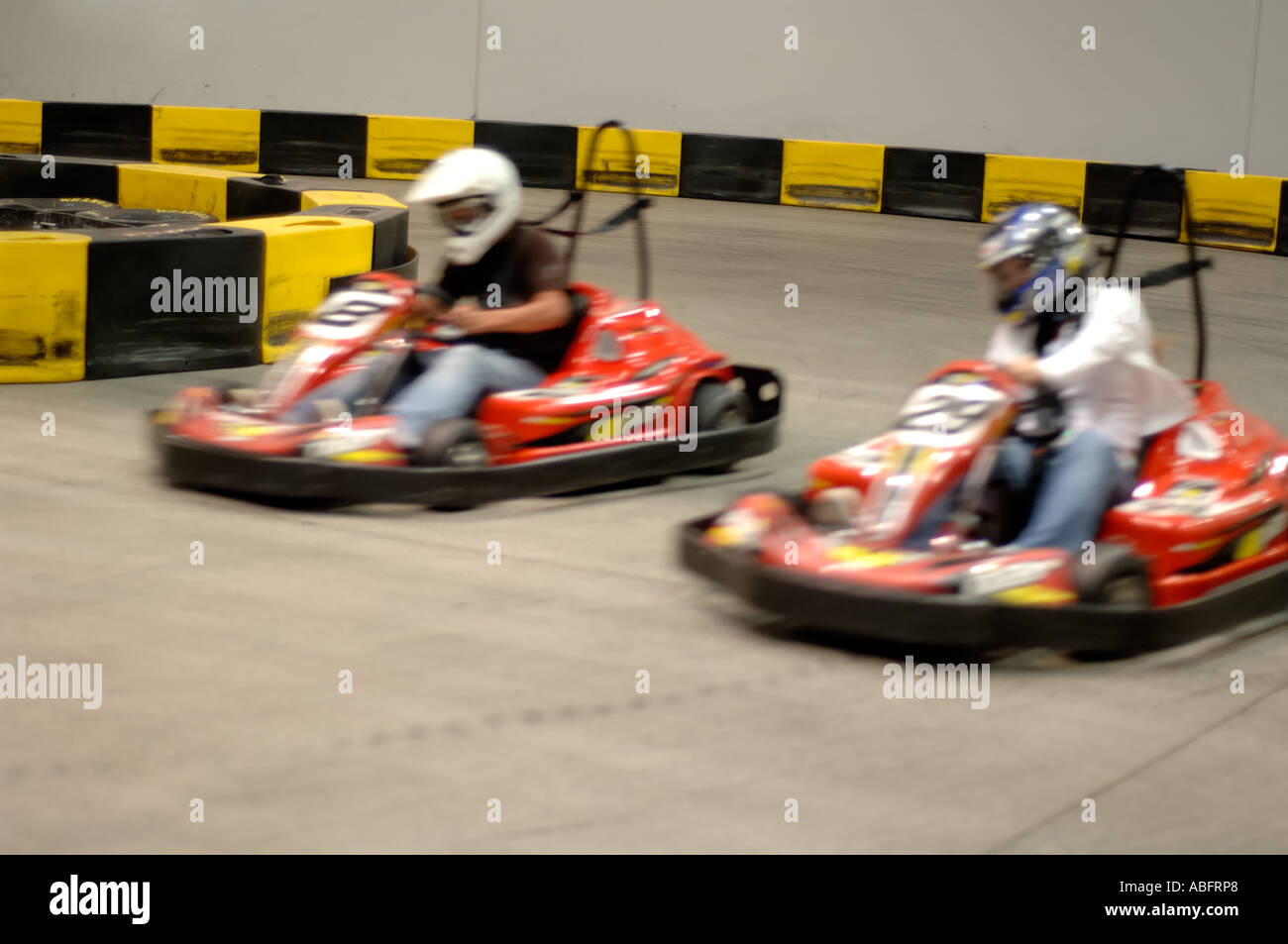 Indoor kart racing circuit Stock Photo - Alamy