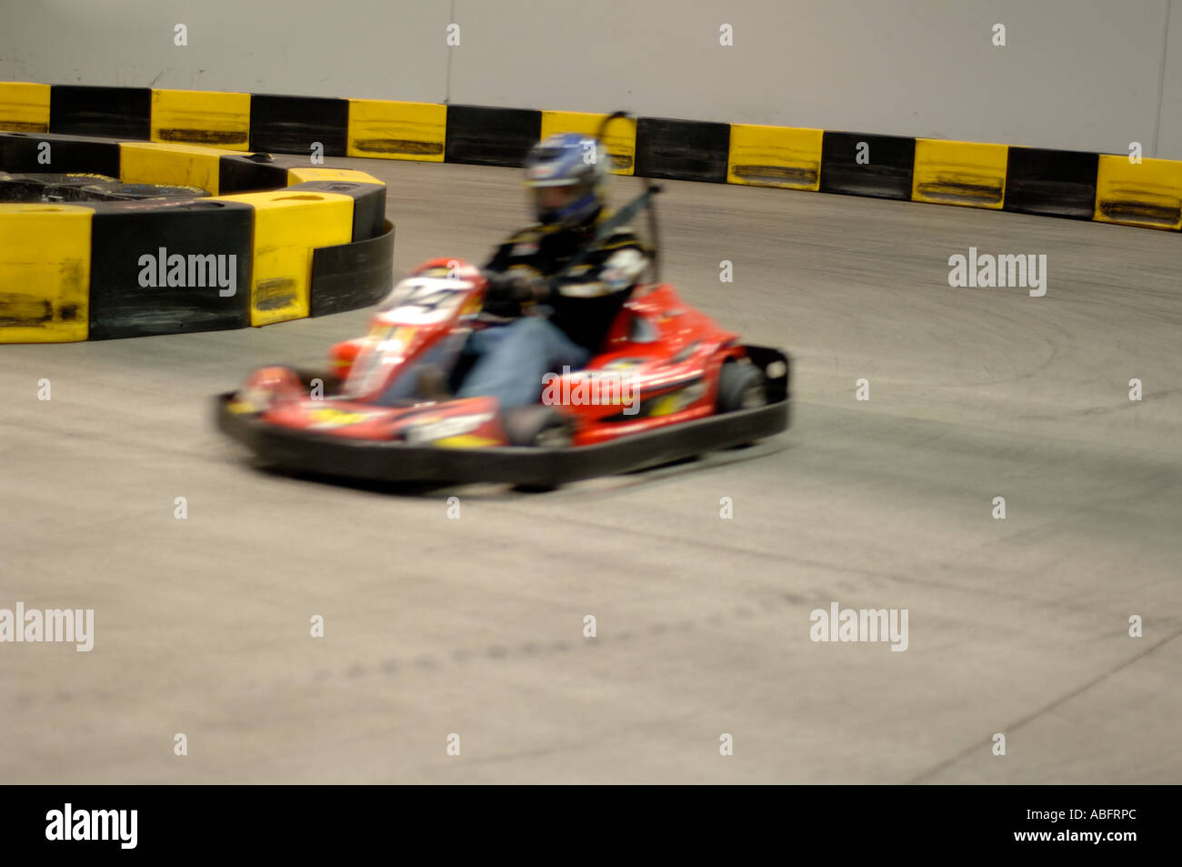 Indoor kart racing circuit Stock Photo - Alamy