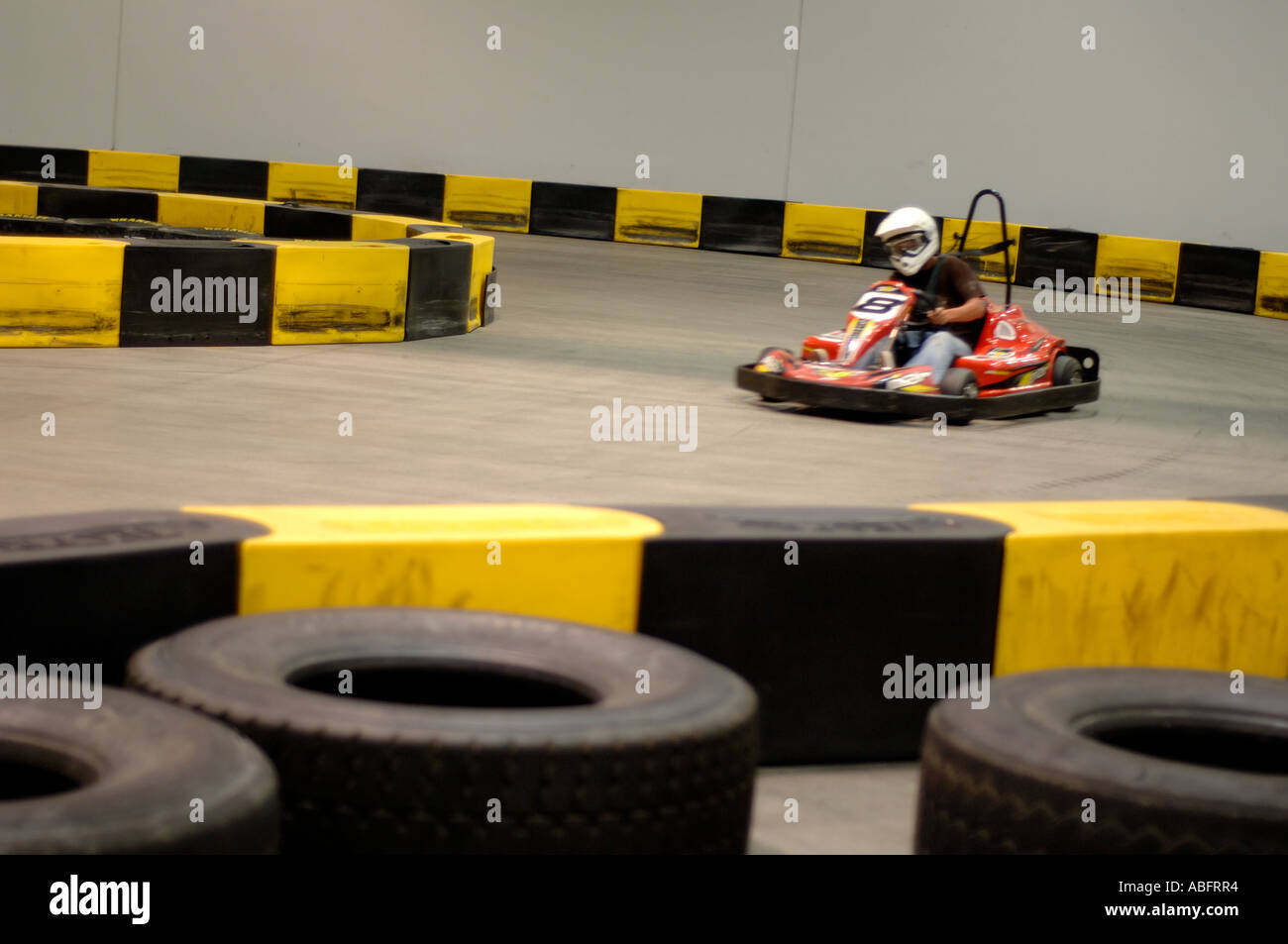 Indoor kart racing circuit Stock Photo - Alamy