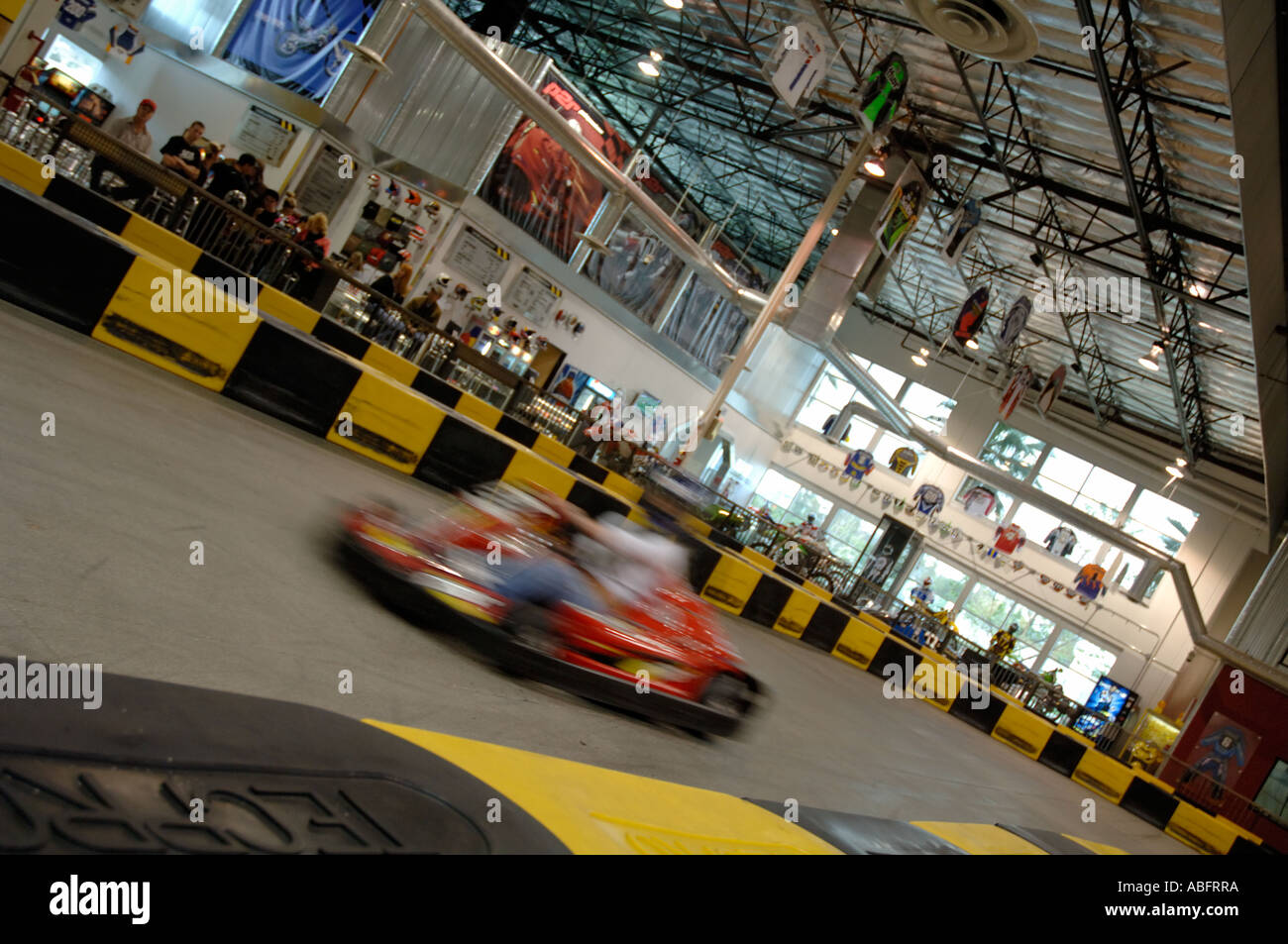 Indoor kart racing circuit Stock Photo - Alamy