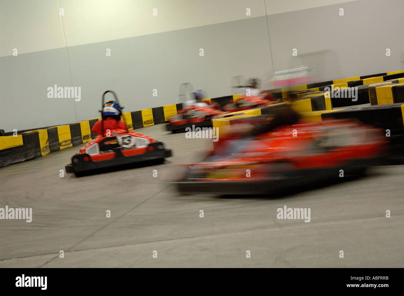 Indoor kart racing circuit Stock Photo - Alamy