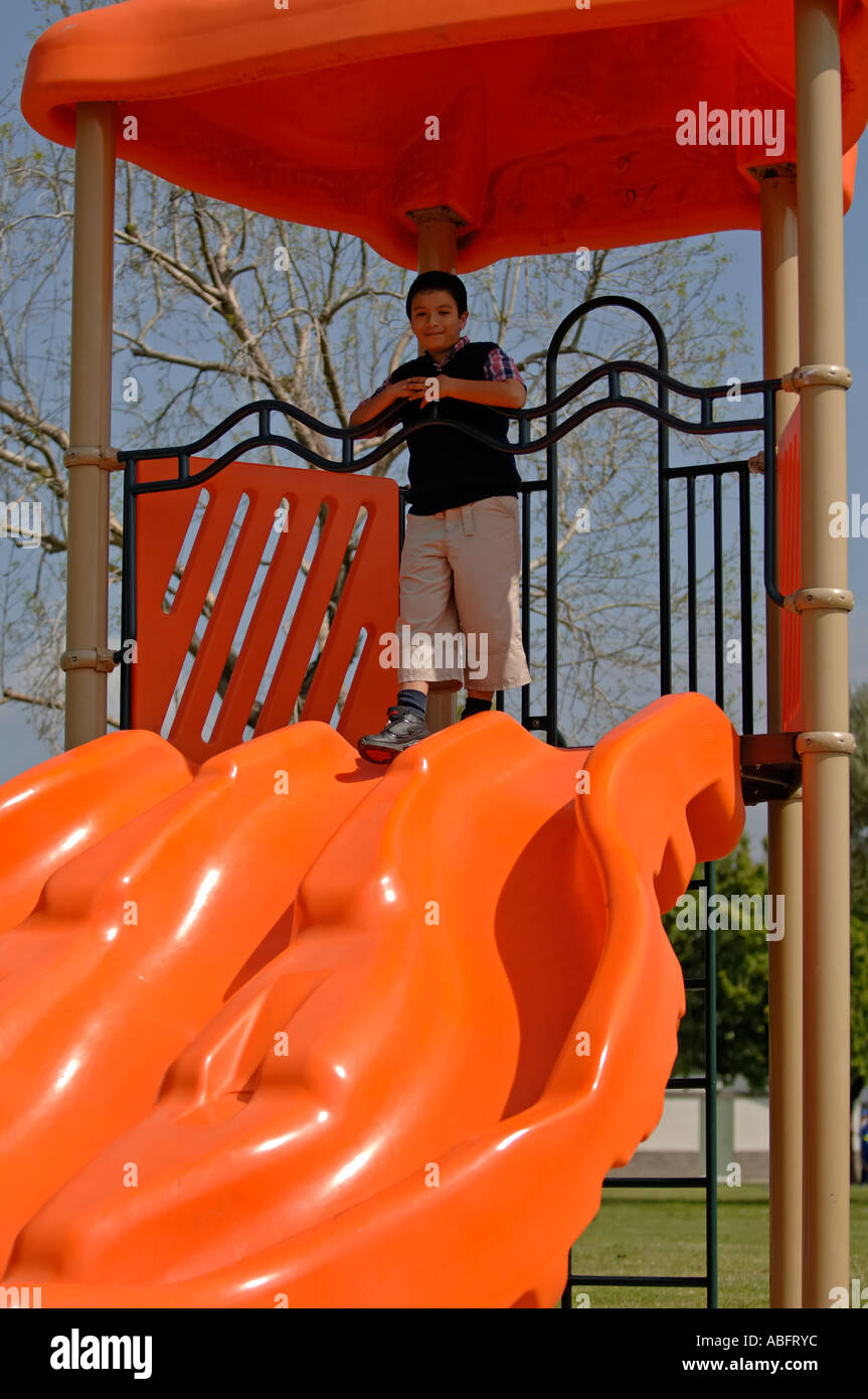 Playing active activity 8 10 years old kid vertical hi-res stock ...