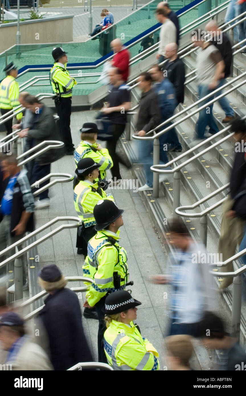 British police is watching over the football supporters They are going ...
