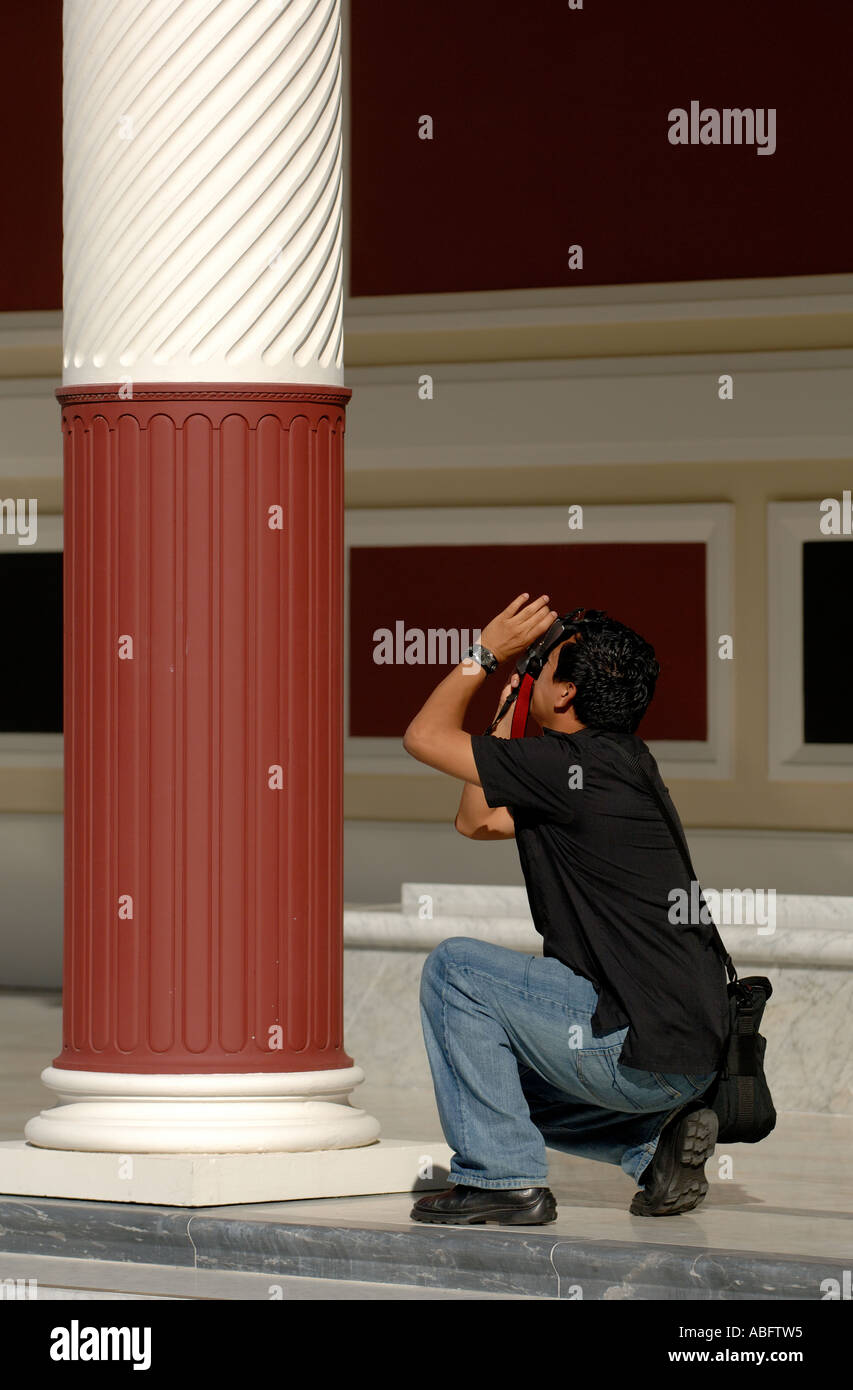 Photographer shooting the columns outside the galleries main entrance ...