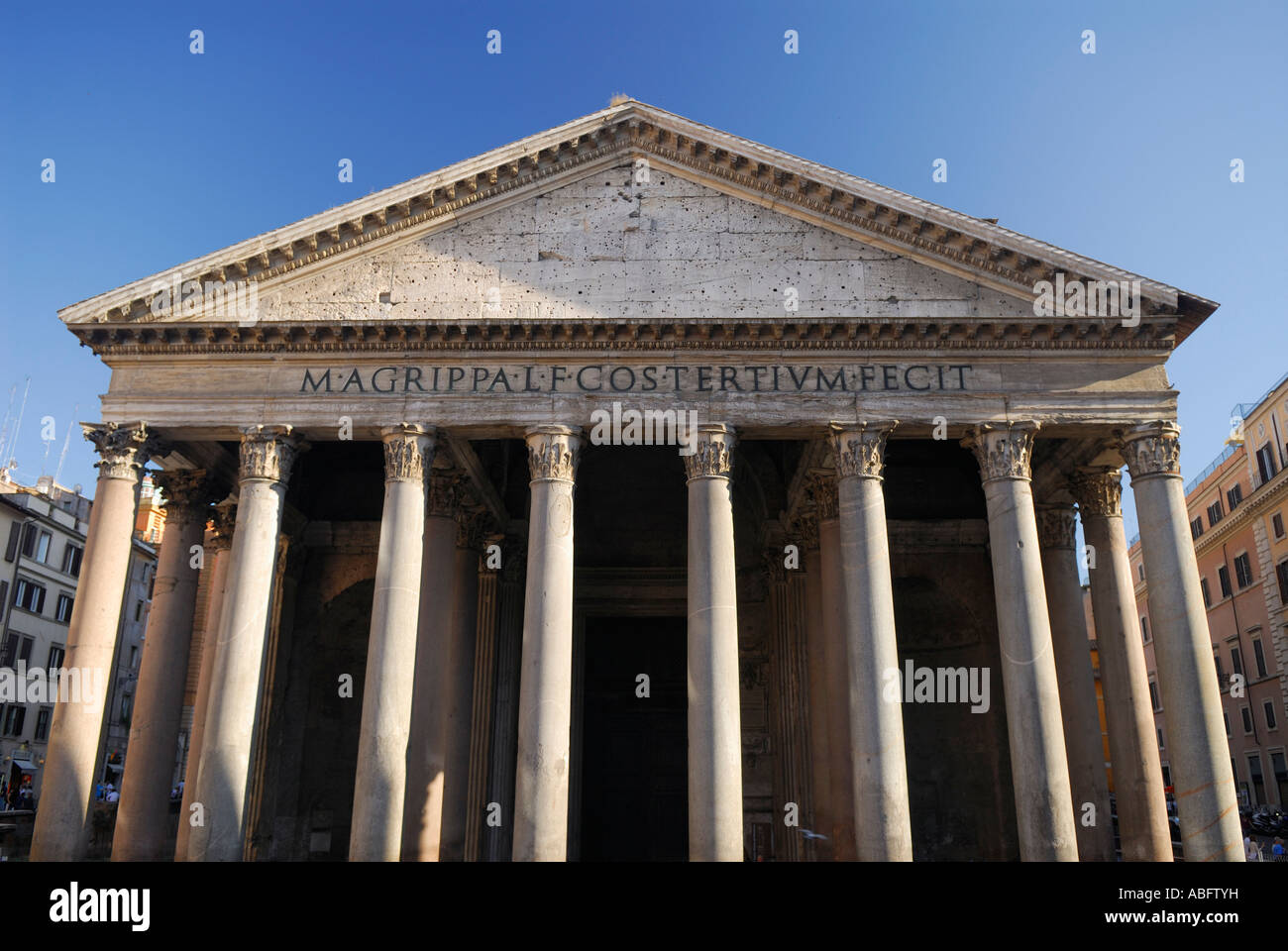 Ancient Pantheon facade in Piazza della Rotunda church temple Rome ...