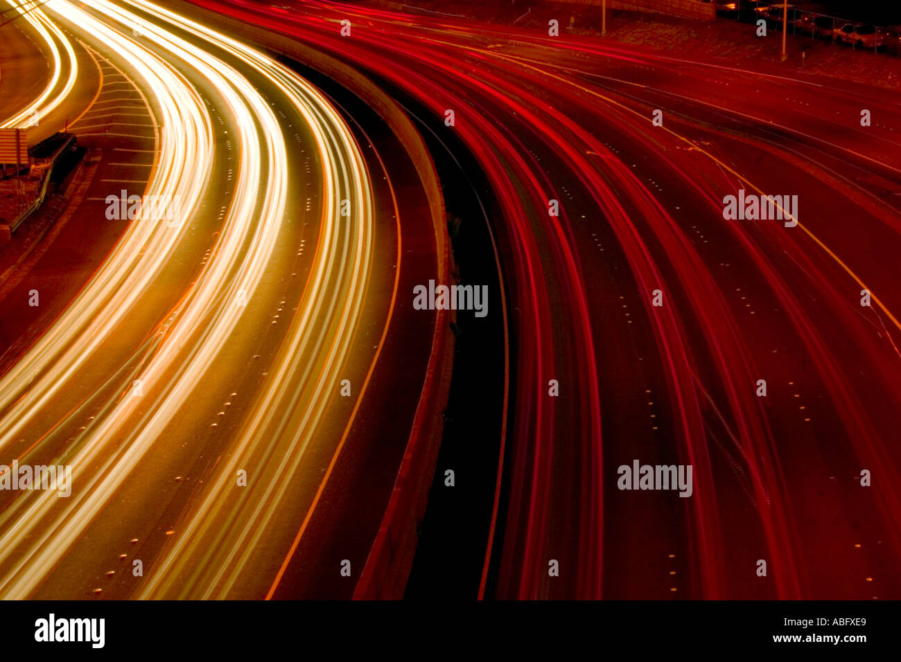 Time lapse photo of freeway traffic at night Stock Photo - Alamy