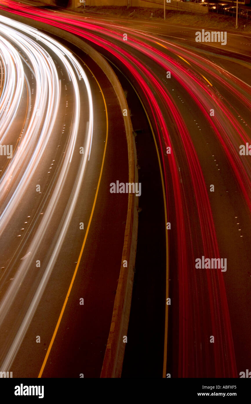 Time lapse photo of freeway traffic at night Stock Photo - Alamy