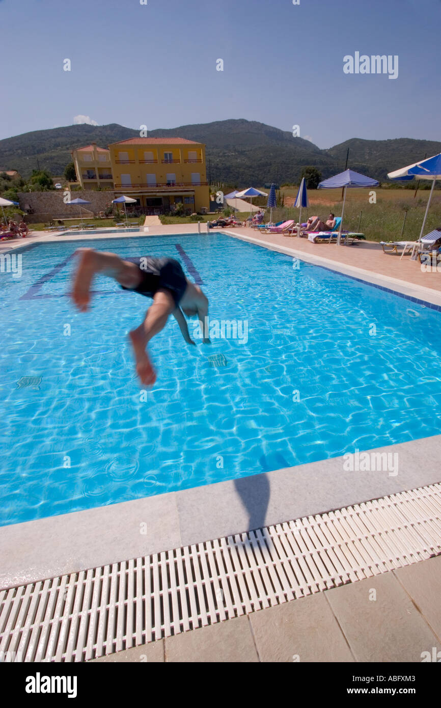 Man Diving into Swimming pool Stock Photo - Alamy