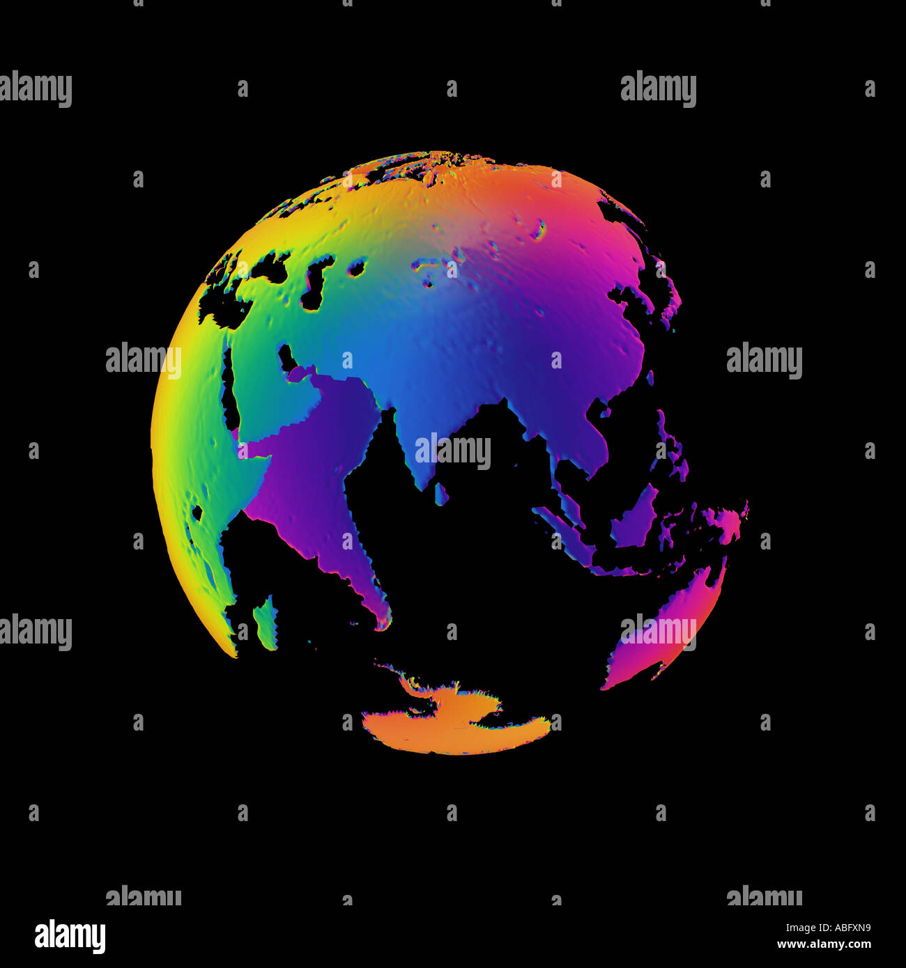 Stylized Earth Globe - India at center Stock Photo - Alamy