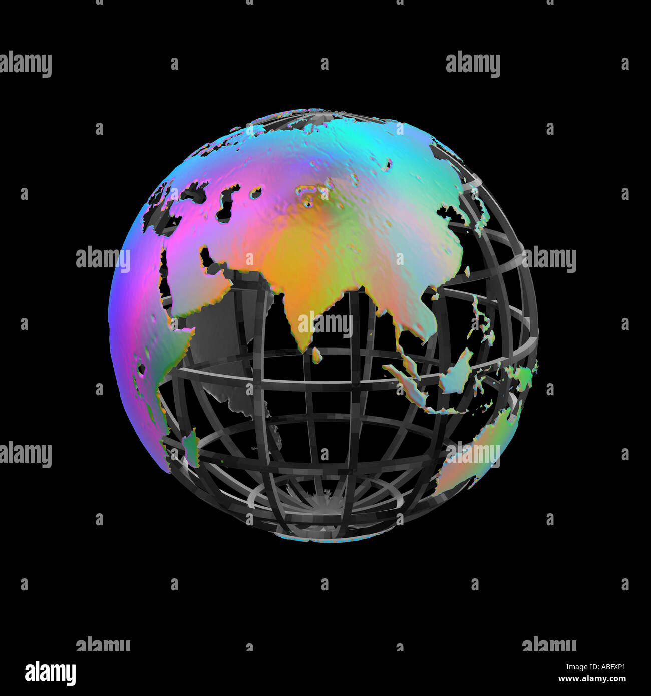 Stylized Earth Globe - India at center Stock Photo - Alamy
