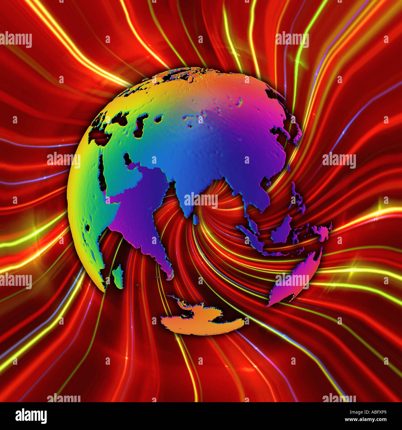 Stylized Earth Globe - India at center Stock Photo - Alamy