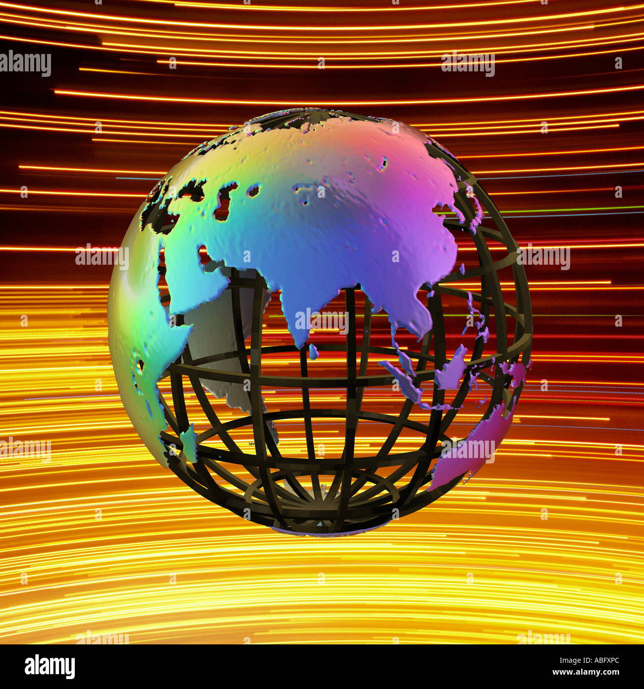 Stylized Earth Globe - India at center Stock Photo - Alamy