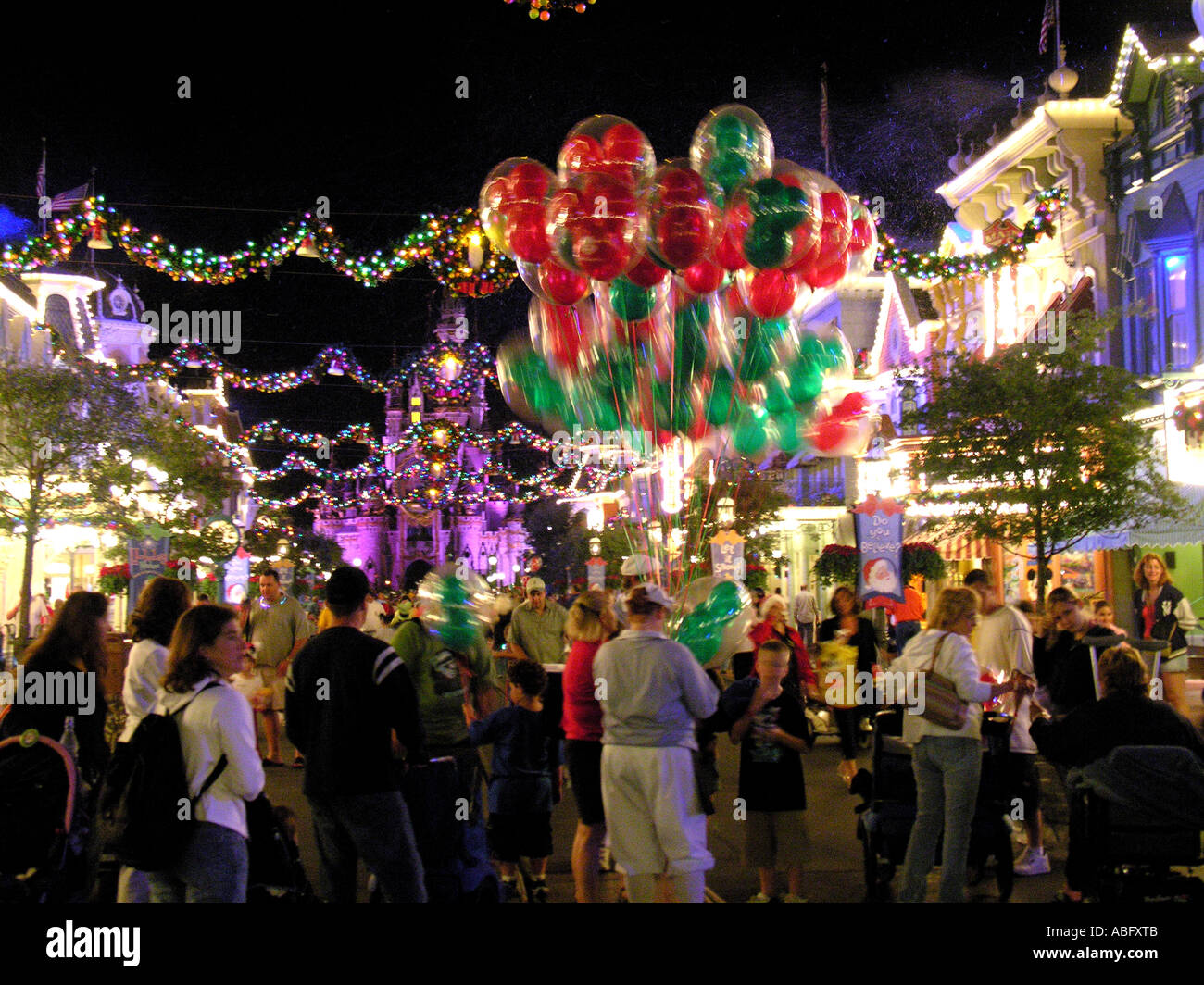 Florida Walt Disney World Main Street at Christmas Stock Photo - Alamy