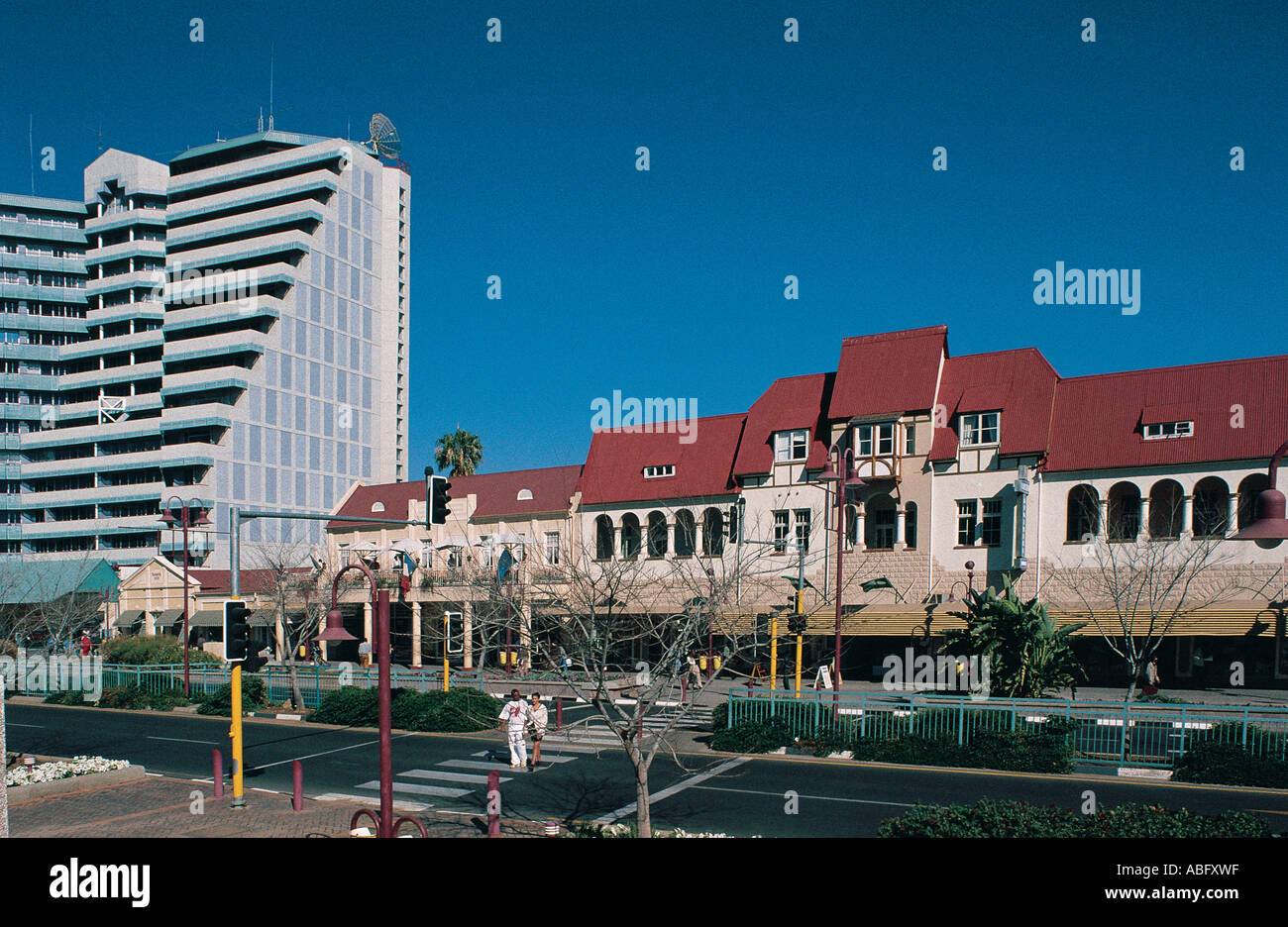 Old and modern buildings on Independence Avenue Windhoek Namibia south ...