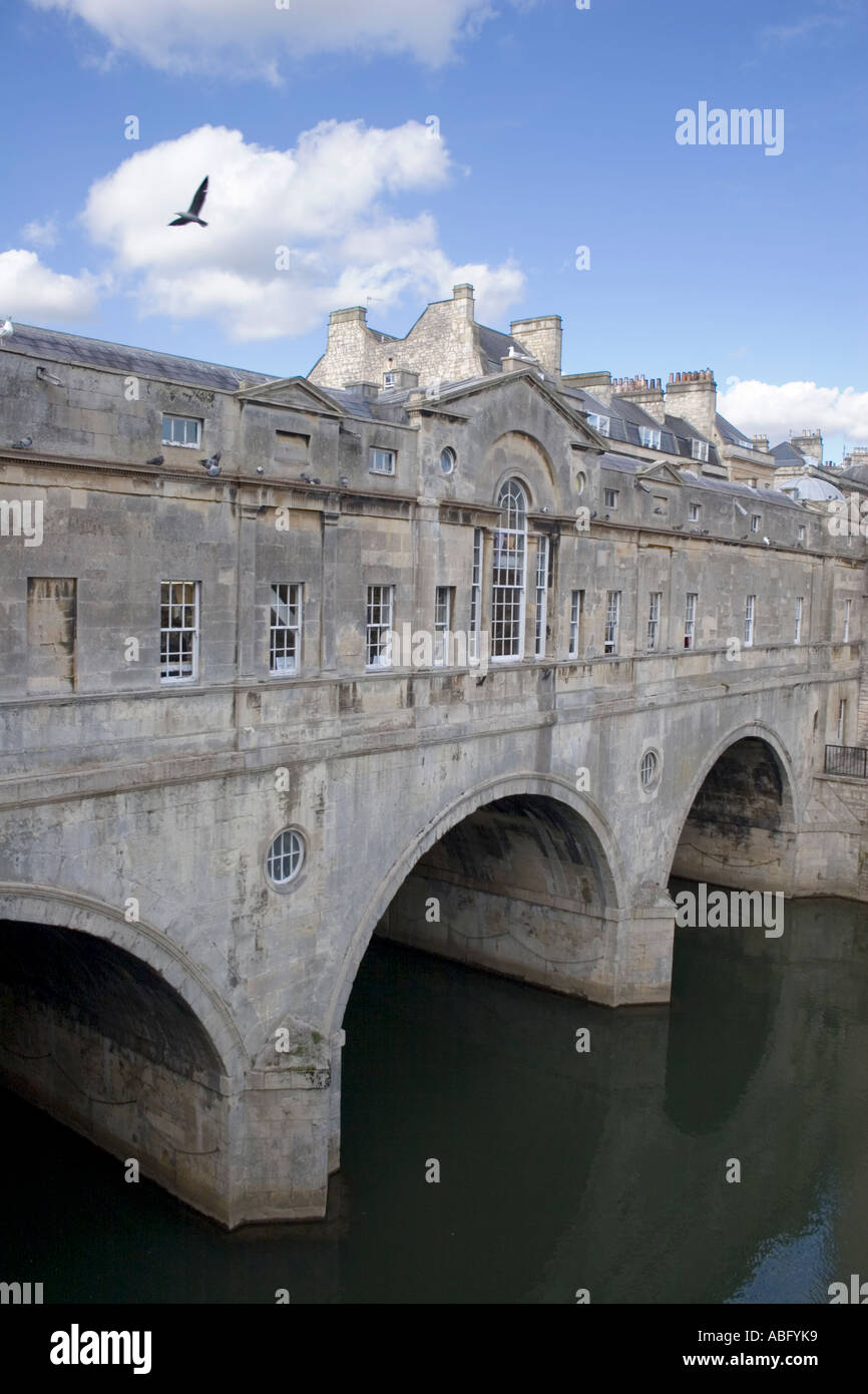 Partial view of Pulteney Bridge, Bath Spa, Somerset, England, Europe ...