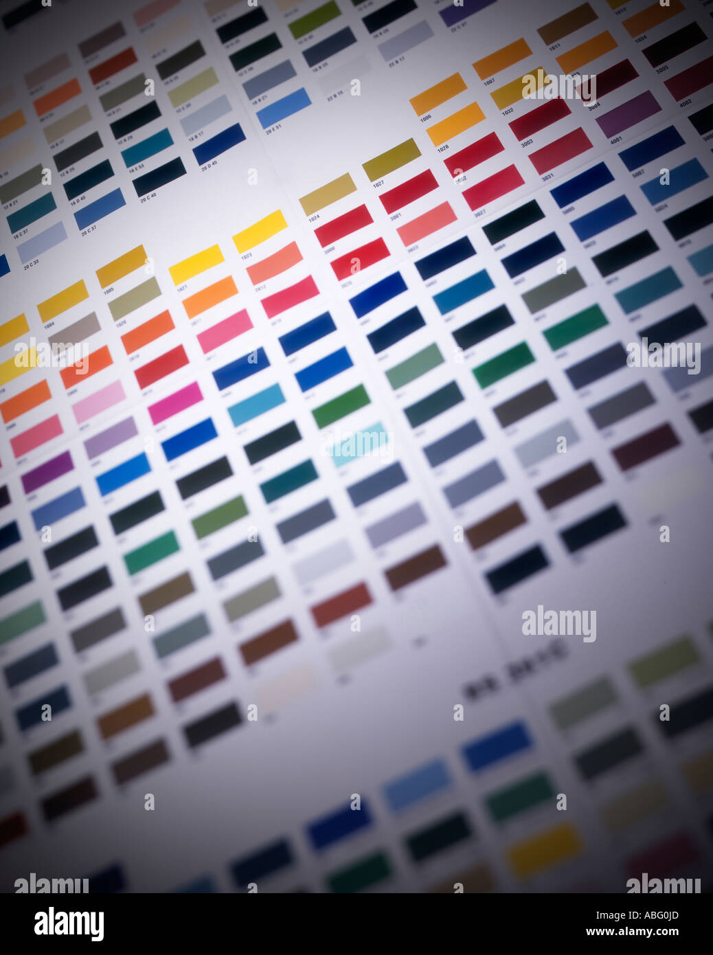 PAINT COLOUR SELECTION CHART Stock Photo - Alamy