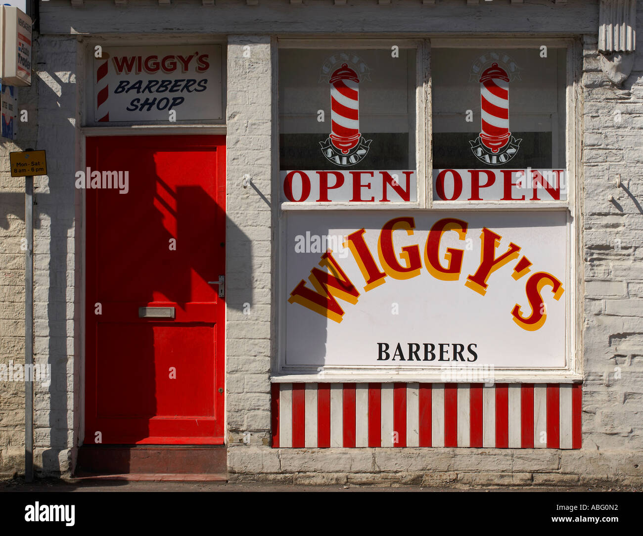 Barber shop open sign hi-res stock photography and images - Alamy
