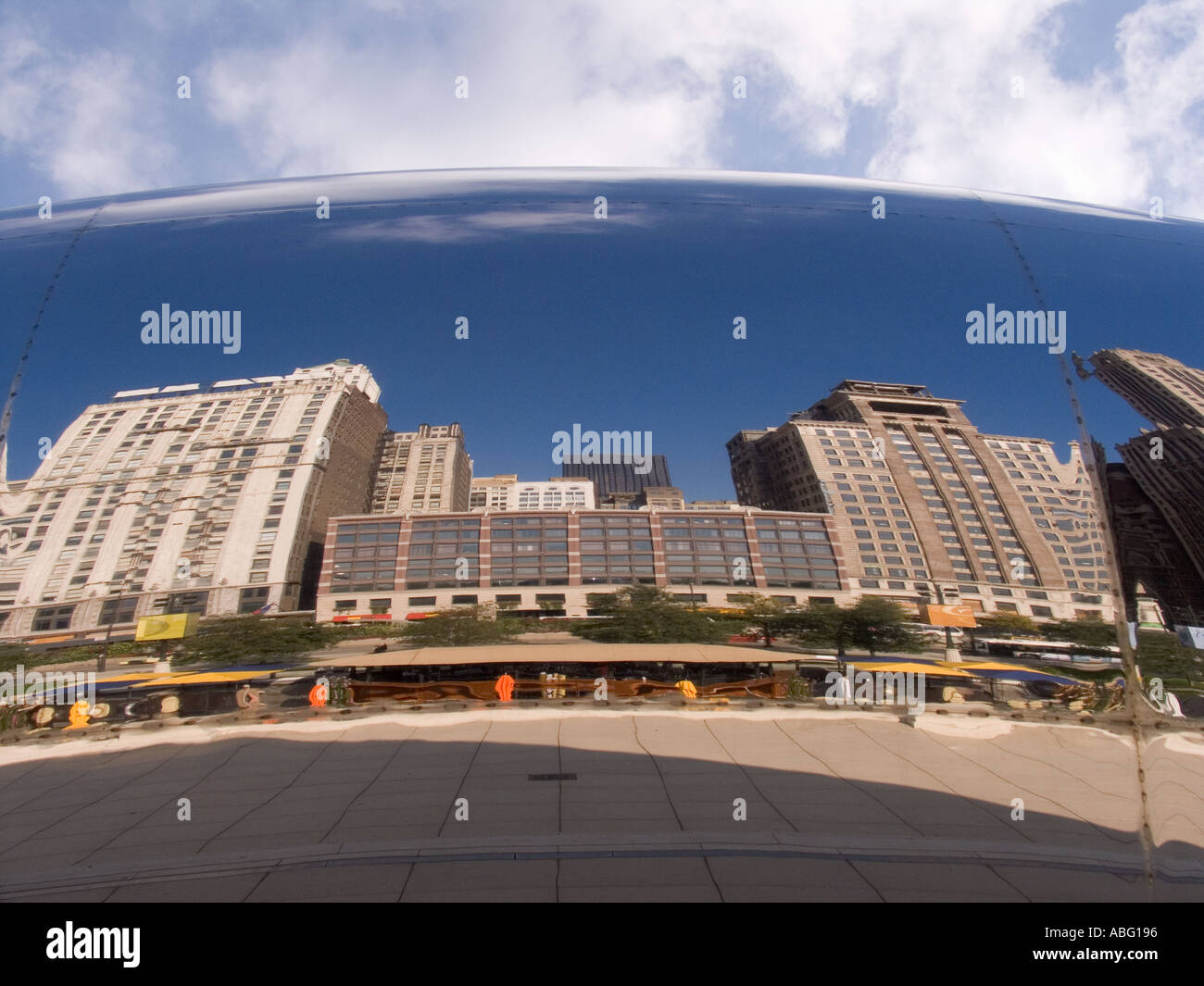 Buildings reflected in Cloud Gate Sculpture by Anish Kapoor Millennium ...