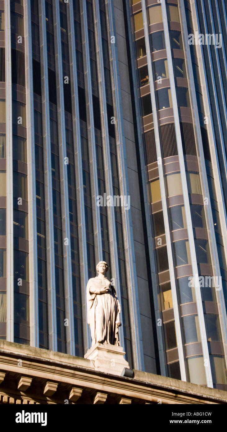 Statue of Gibson Hall and Tower 42 London UK Stock Photo - Alamy