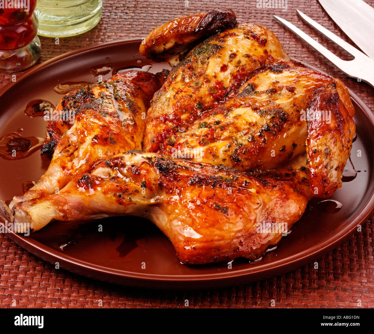 Spatchcock spicy chicken hi-res stock photography and images - Alamy