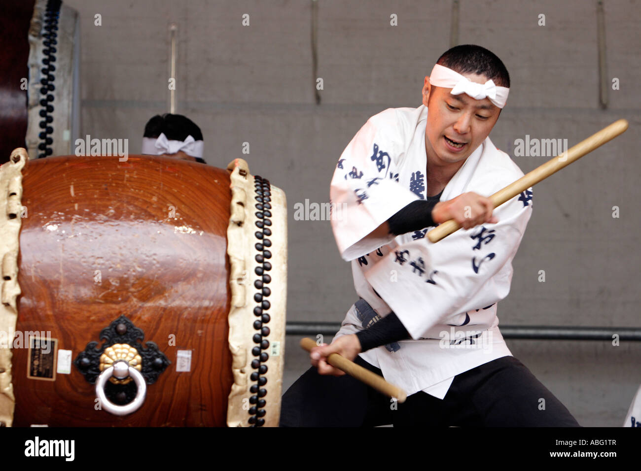 Japanese Taiko Drummer performs at the Hamburg Harbor Festival Stock ...