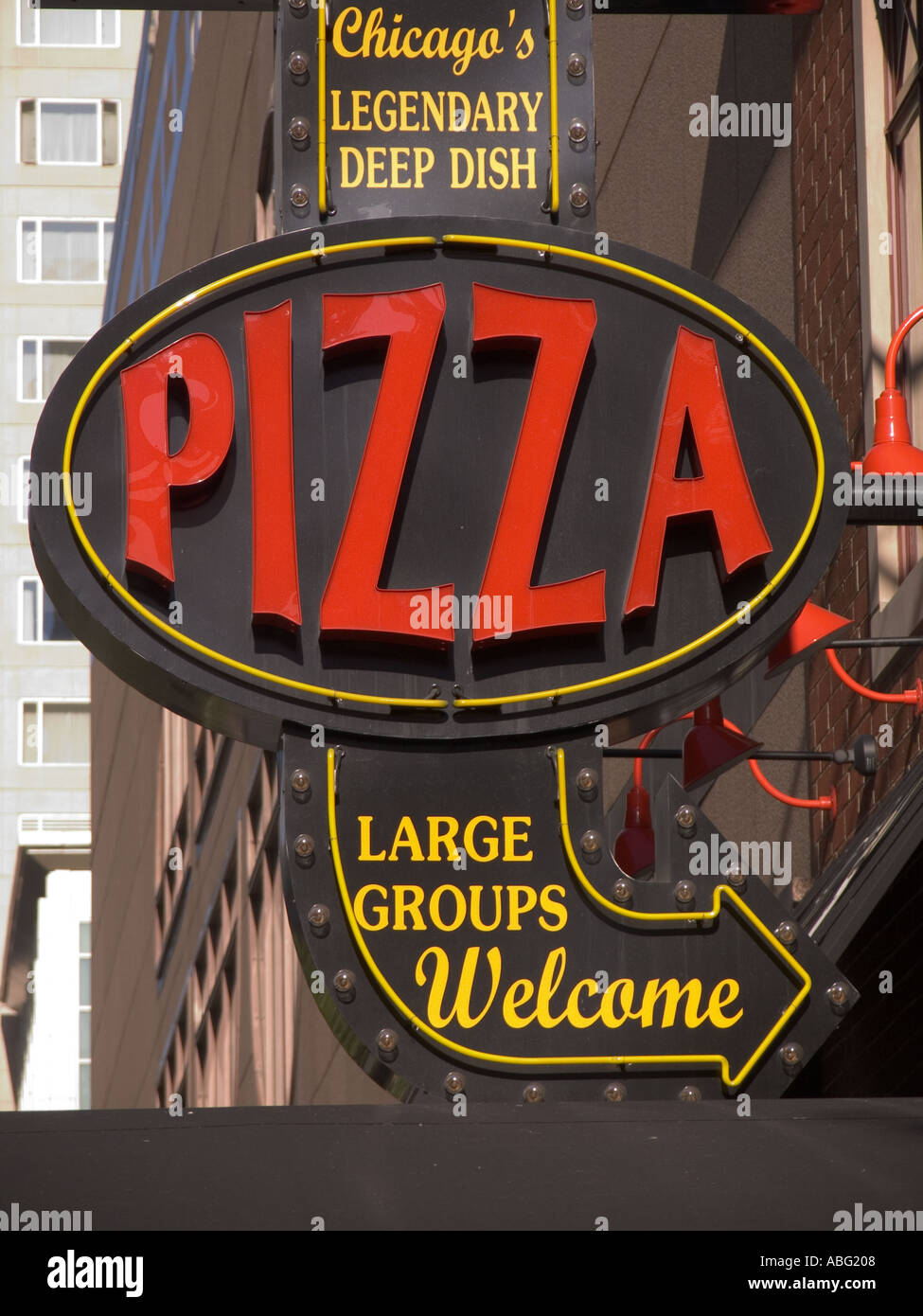 Pizza restaurant sign Chicago Illinois Stock Photo - Alamy