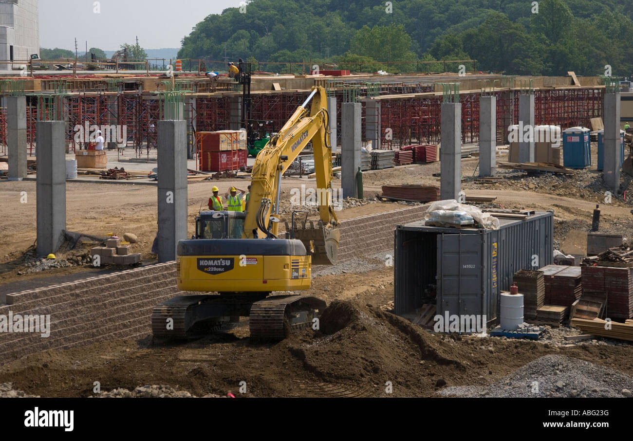 Backhoe at a construction site Stock Photo - Alamy