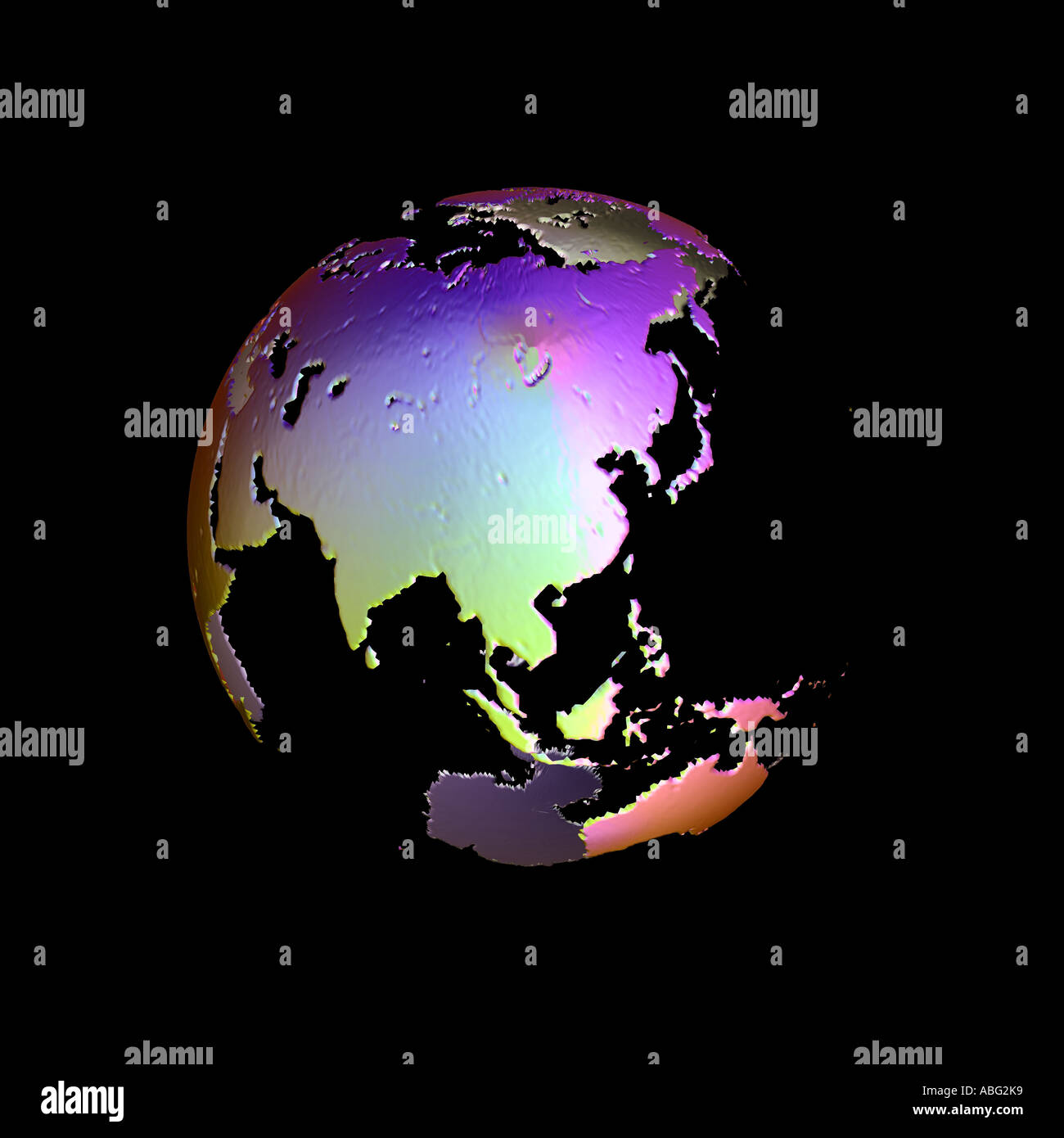 Stylized Earth Globe - China at center Stock Photo - Alamy