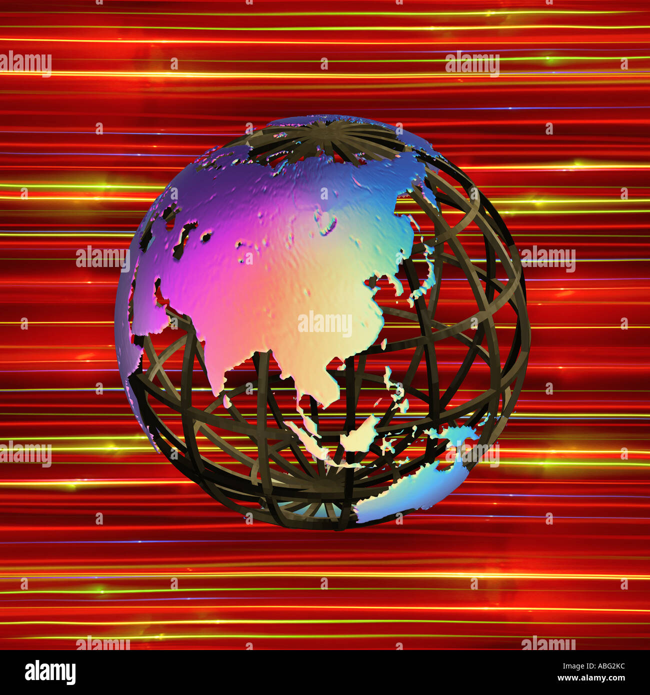 Stylized Earth Globe - China at center Stock Photo - Alamy