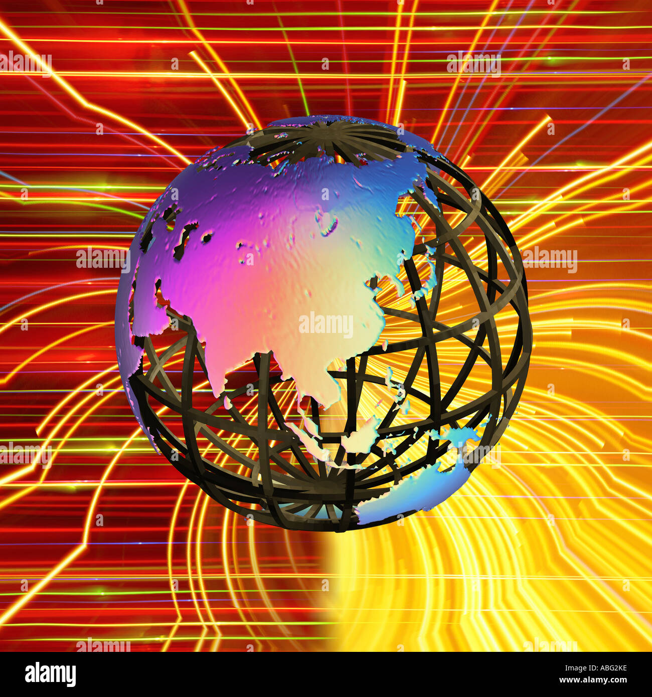 Stylized Earth Globe - China at center Stock Photo - Alamy