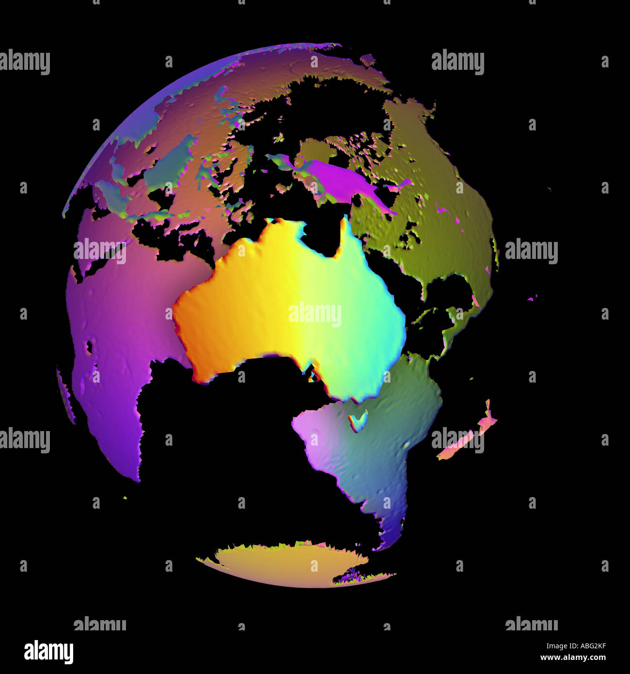 Stylized Earth Globe - Australia at center Stock Photo - Alamy