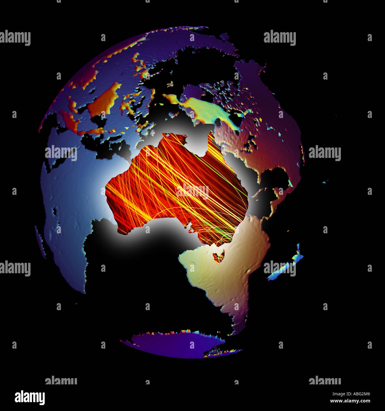 Stylized Earth Globe - Australia at center Stock Photo - Alamy