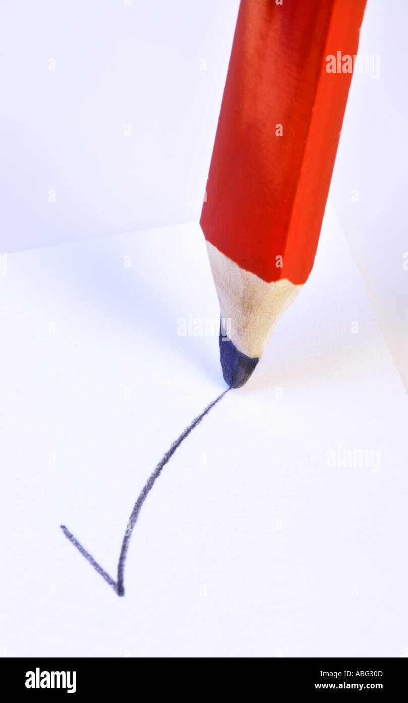 writing drawing with the big red pencil it is o k o k ok Stock Photo ...