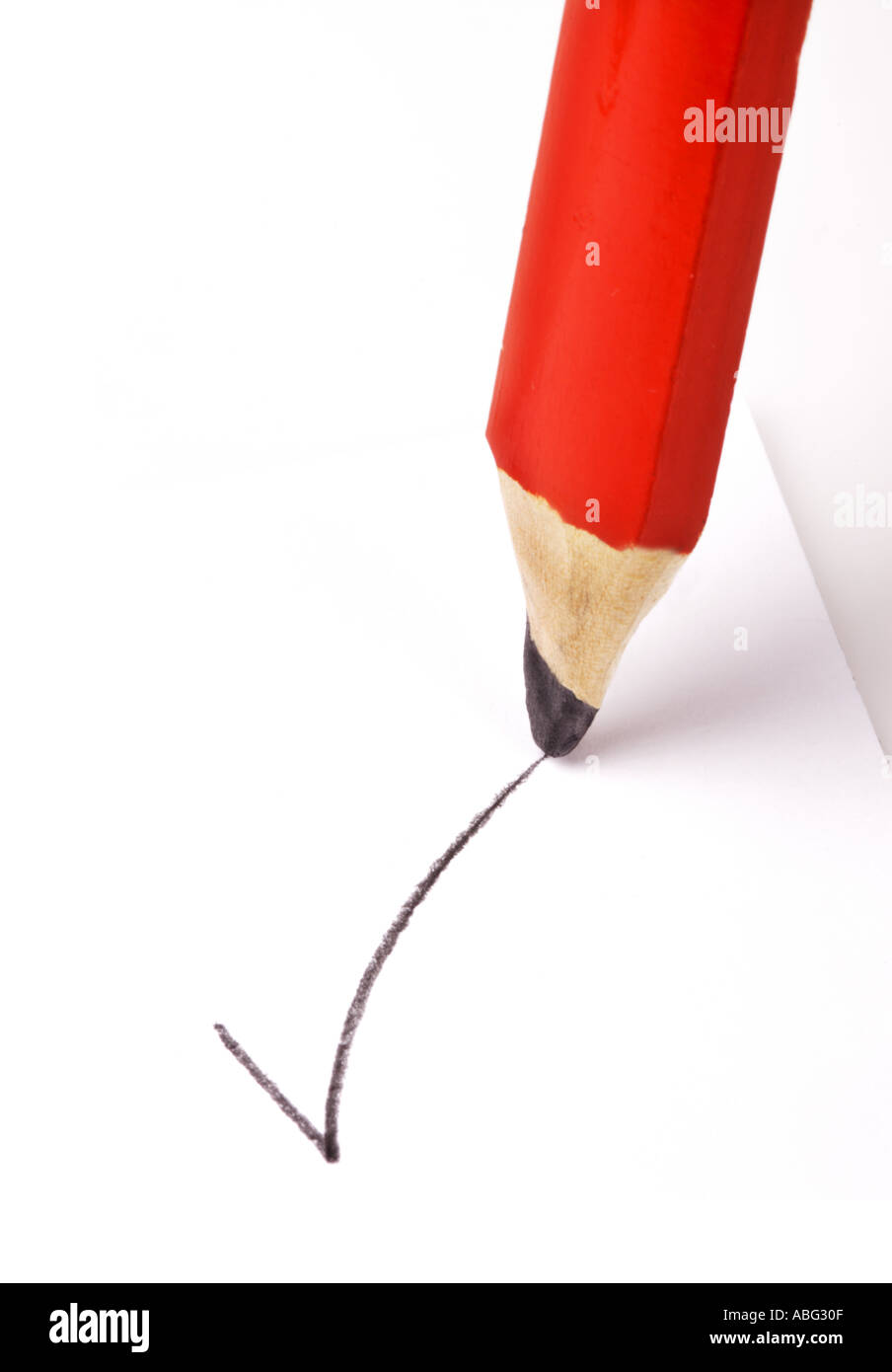 writing drawing with the big red pencil it is o k o k ok Stock Photo ...